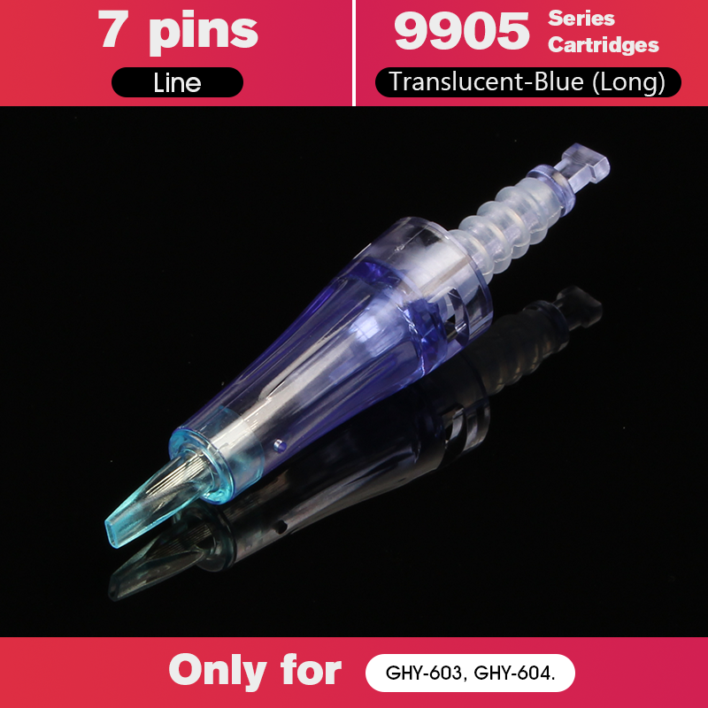 7 Pins-Line from 9905 Series,Cartridges 9905 Series(Translucent-Blue-Long)